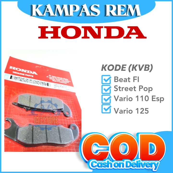 DISPAD KAMPAS REM DEPAN KVB HONDA BEAT FI STREET POP VARIO 110 ESP ...