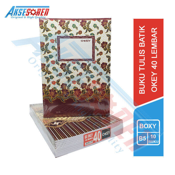 Buku Tulis Sekolah Boxy Motif Batik [40 Lembar/1 Pack/10 Buku] / Buku ...