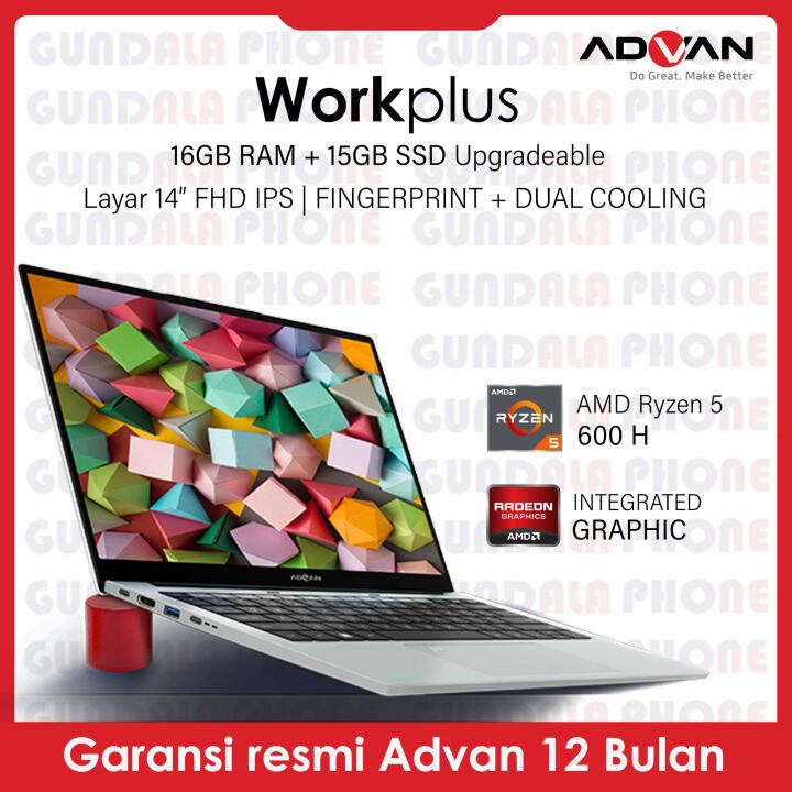 Advan Laptop Workplus AMD Ryzen 5 6600H, Layar 14" FHD IPS - Garansi resmi | Lazada Indonesia
