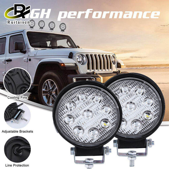4 Inch Round Led Work Light Light Spotlight 12V For Car 4WD ATV SUV UTV ...