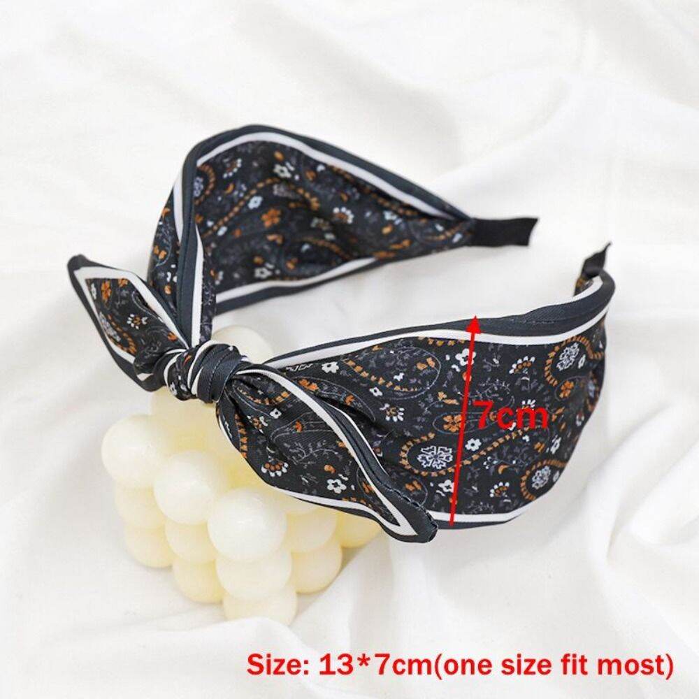 5210A ลายดอกไม้ลาย โบว์คาดศีรษะ เครื่องประดับศีรษะแต่งหน้า ผ้าผ้าทอ แถบคาดหัวปมกว้าง แฟชั่นใหม่ ...