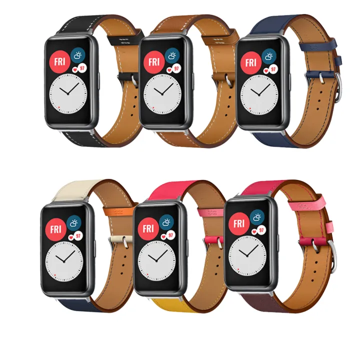 สายนาฬิกาหนังสำหรับ Huawei Watch Fit Th