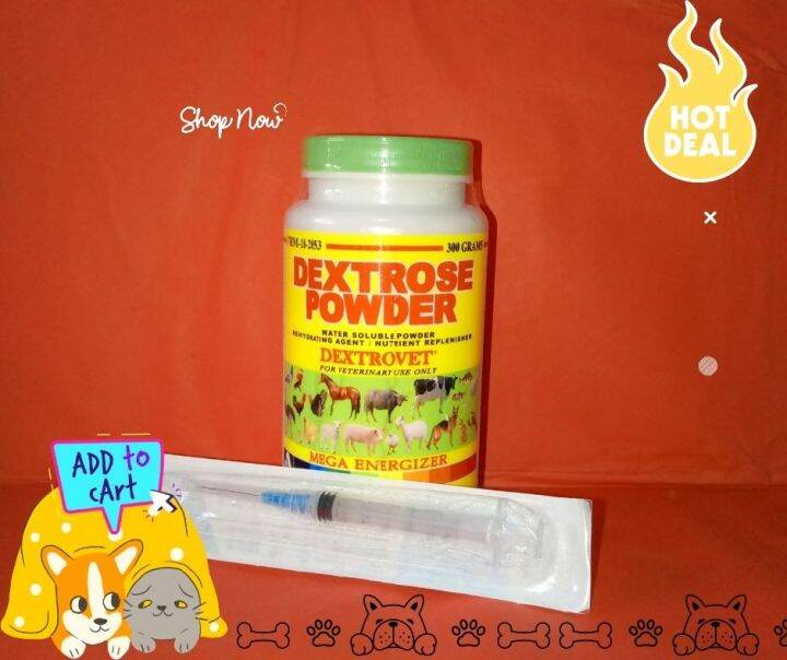 Dextrovet Dextrose Powder Mega-Energizer (300g) with 1 FREE SYRINGE ...