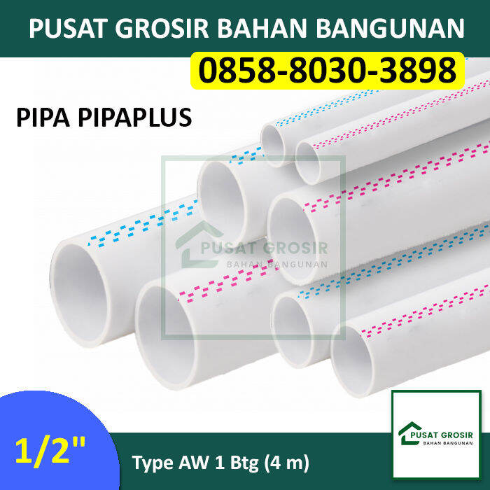 Pipa PVC 1/2" AW Merek Pipaplus 1/2inch AW Per Btg (4m) | Lazada Indonesia
