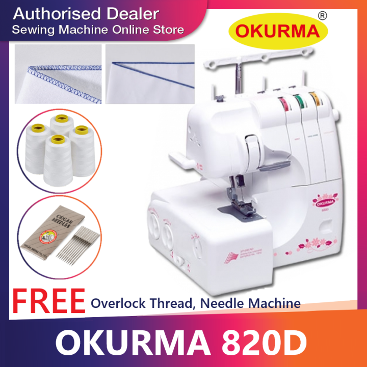 🔥READY STOCK 🔥 OKURMA 820D Overlock Sewing Machine / Mesin Jahit Tepi ...