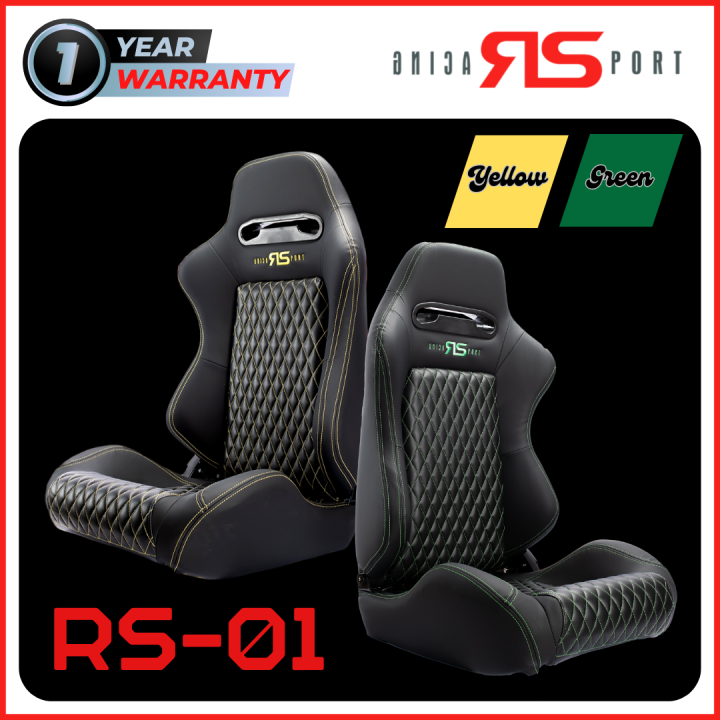 RS Universal Sport Seat (RS-01) Semi Bucket Seat Sport Seat Leather (2 ...