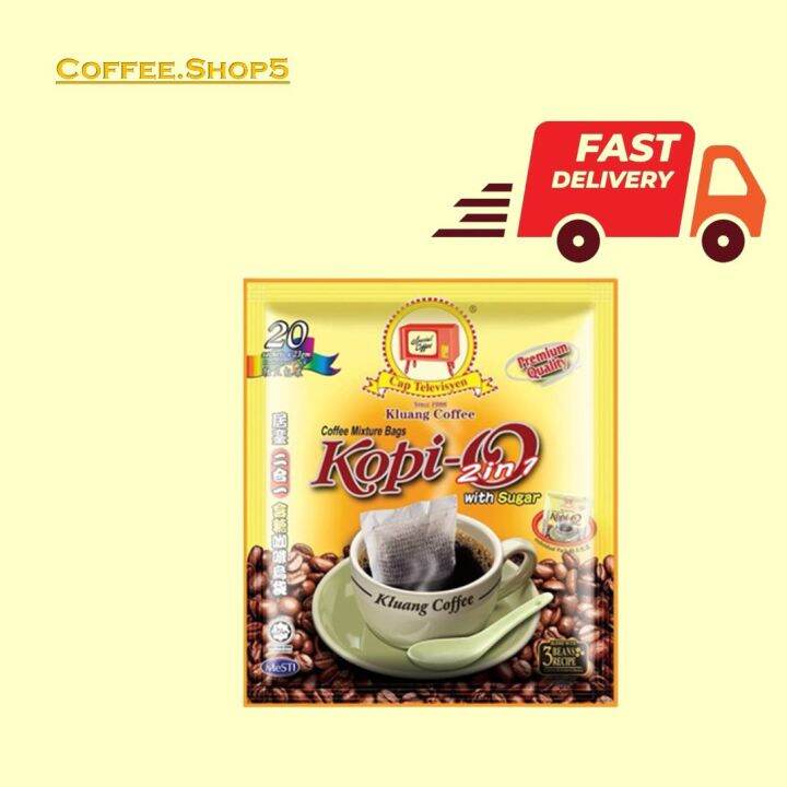 Kluang Coffee Cap Televisyen Kopi O 2in1 (20 individual sachets x 1 ...