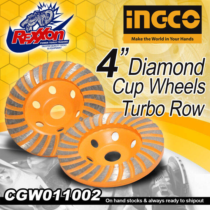 INGCO 4" 100mm Diamond Cup Wheels Turbo Row CGW011002 Rexxon Power ...