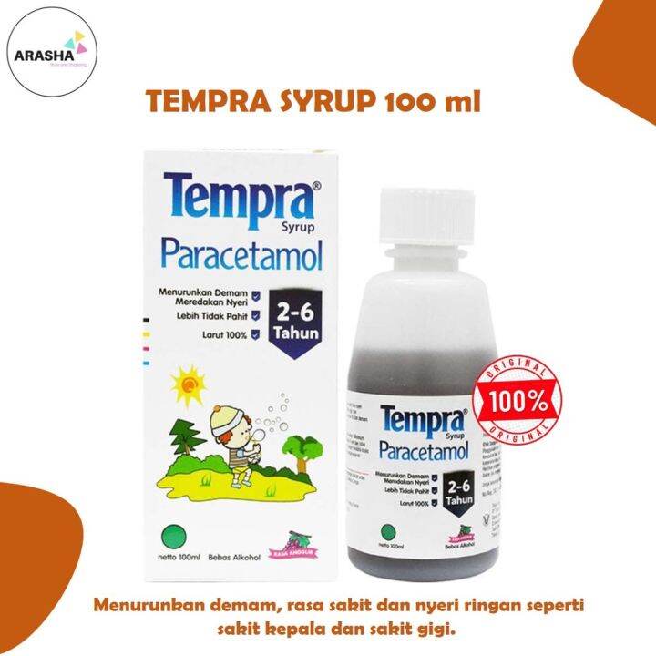 TEMPRA SYRUP SIRUP 100 ml - Meredakan Demam Dan Nyeri - Tidak Pahit ...