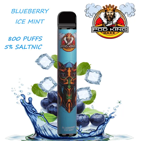 POD KING MAXX Puff Plus 800 PUFFS (BLUEBERRY ICE MINT) smoke vapers ...