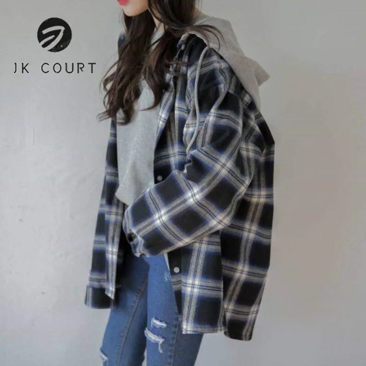 JK Court พร้อมส่ง เสื้อแขนยาว สไตล์เกาหลี แบบหลวม เสื้อเชิ้ตแขนยาว ...