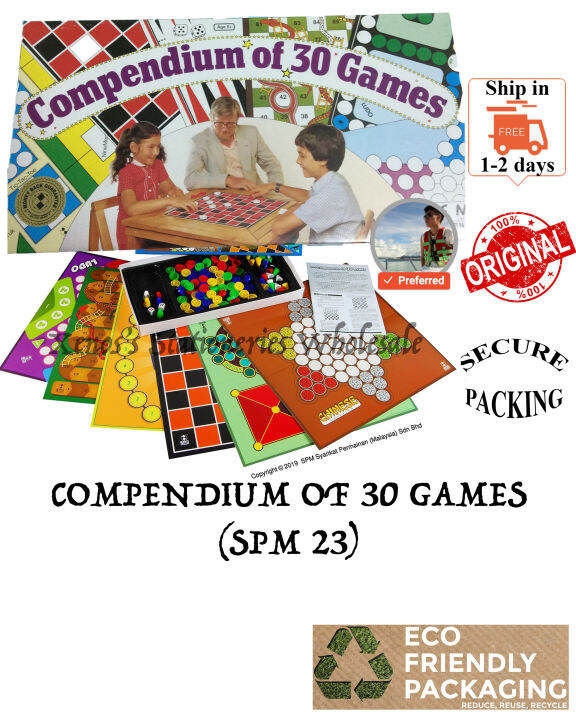 SPM23 COMPENDIUM OF 30 GAMES (BOARDGAMES) GAME ULAR, CATUR, DAM | Lazada