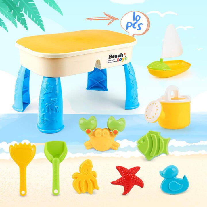 2 In 1 Beach Toy Sand And Water Garden Sandpit Play Set Kid Table ...
