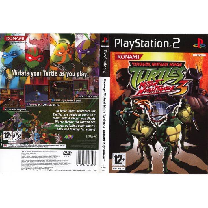 แผ่นเกมส์ PS2 Teenage Mutant Ninja Turtles 3 Mutant Nightmare คุณภาพ ...