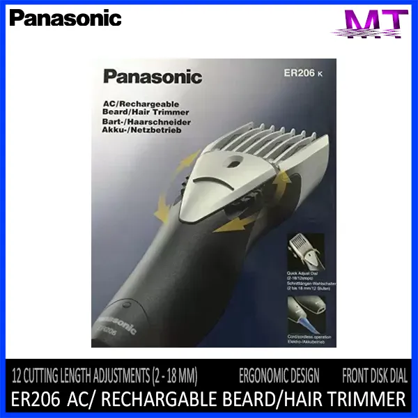 Panasonic Rechargeable Beard trimmer / Hair Trimmer ER206 | Lazada PH