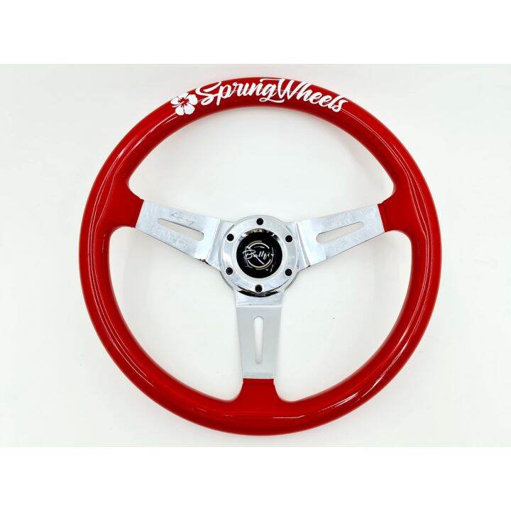 Ballfix by Elevo Springwheels Red Grip Chrome Spoke 13 inch Steering ...