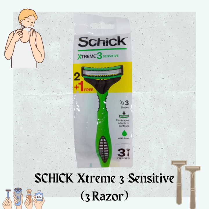 Schick Xtreme 3 Sensitive 3 Disposable Razors With Aloe | Lazada
