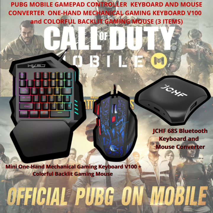 PUBG Mobile Gamepad Controller Keyboard and Mouse Converter, One-Hand Mechanical Gaming Keyboard ...