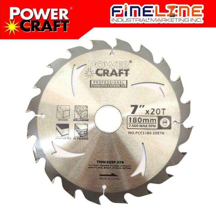 Powercraft Circular Saw Blade for Wood - PCCS 184-20TK 7 1/4" 20TH Blade | Lazada PH