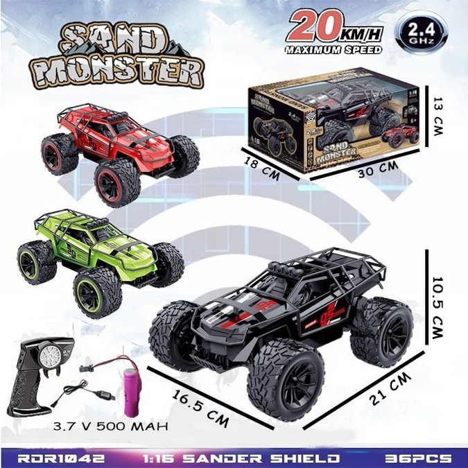 Mobil Remote Control Ban Besar Sand Monster 1:16 Rc Offroad Tahan ...