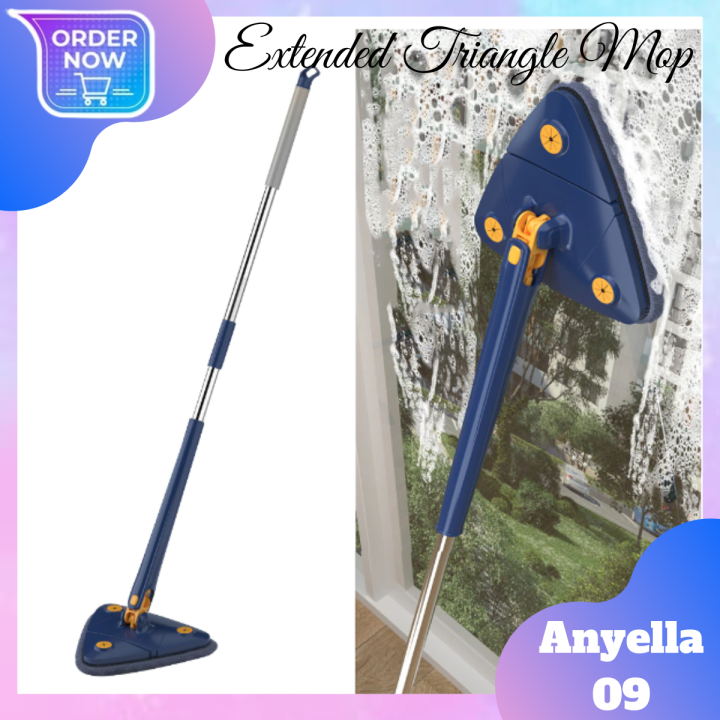 New Extended Triangle Mop 360 Rotatable Squeeze Wringing X Type Window ...