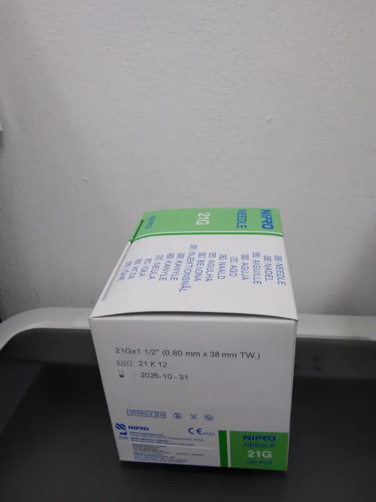 NIPRO NEEDLE 21G X 1 1/2 INCH 100PCS/BOX (10 BOXES/PACK) EXPIRY 2026 | Lazada