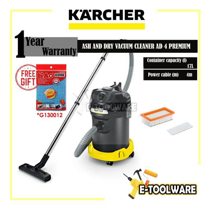 Karcher AD4 Premium Dry & Bagless Vacuum Cleaner 150 Air Watts | Lazada