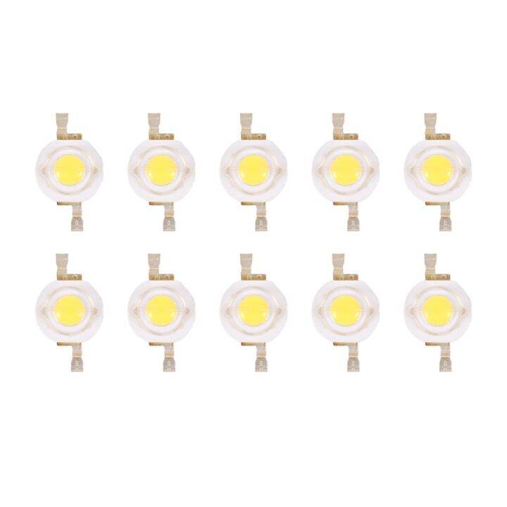 10 Pieces High Power 2 Pin 3W Warm White LED Bead Emitters 100-110Lm ...