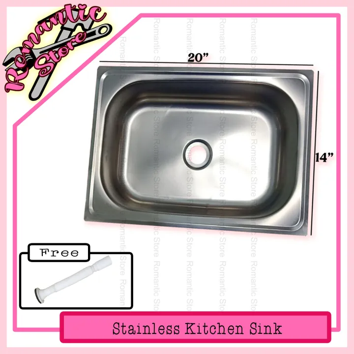 STAINLESS KITCHEN SINK 14X20 With Strainer | Lazada PH