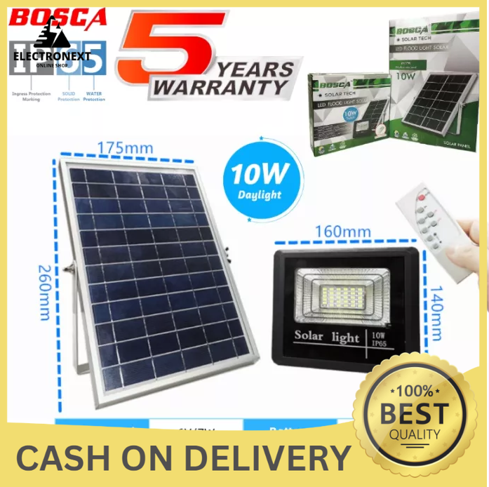 BOSCA 5 Year Warranty 10W Heavy Duty Solar Led Outdoor Flood Light ...