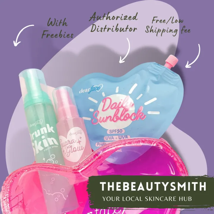 Dear Face Drunk Skin/ Dear Face Supra Glow/ Dear Face Sunblock 50g ...