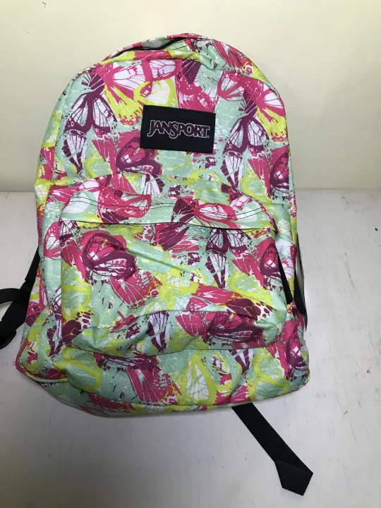Jansport Superbreak BUTTERFLY Blue/Pink/Green Combination | Lazada PH