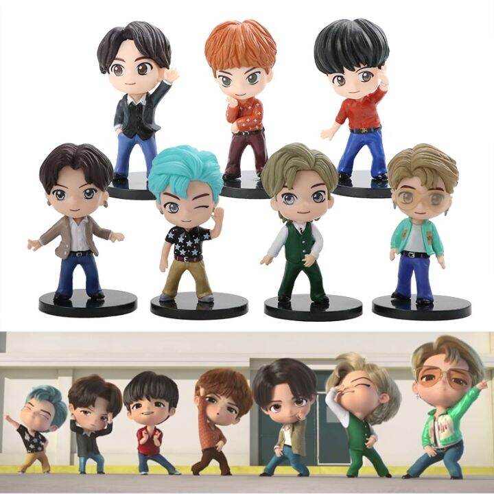 7Pcs/Set BTS TinyTAN Figure Dynamite Bangton Boys Groups BTS Tiny TAN ...