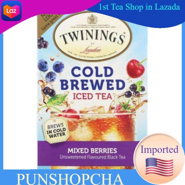 Twinings Cold Brewed Iced Tea, Mixed Berries, 20 Tea Bags,ชาผลไม้ ชา ...