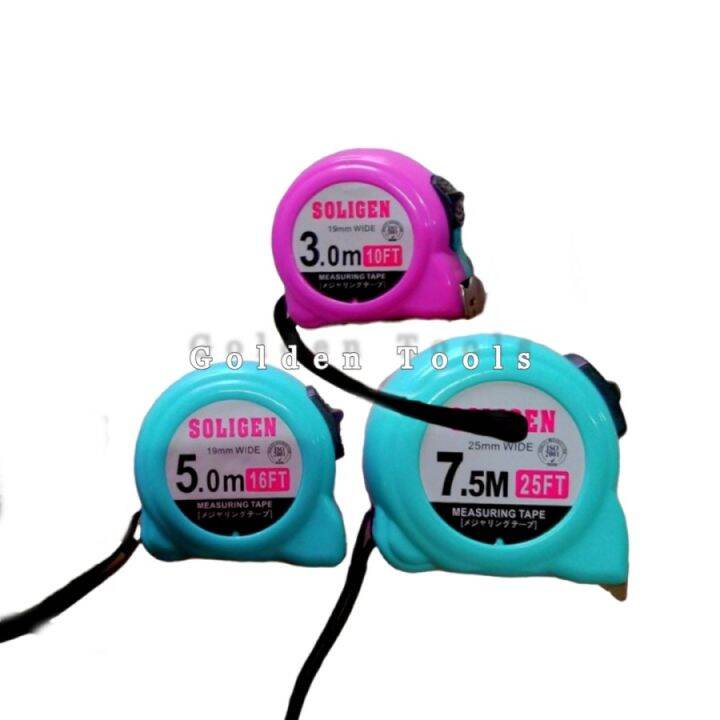Meteran Tukang body plastik ABS SOLIGEN ukuran 3M 5M dan 7.5M | Lazada ...