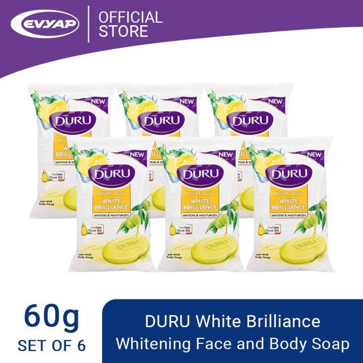DURU Natural Olive White Brilliance Whitening Face & Body Soap (60G/90G/140G) Pack of 6 | Lazada PH