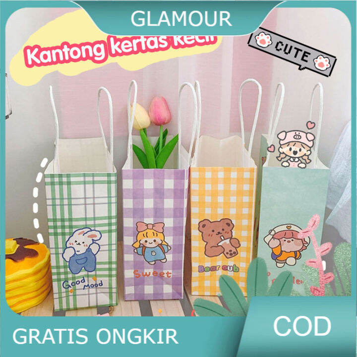 Ins Kartun Tas Hadiah Lucu Tas Jinjing Kertas Kapasitas Besar Tas ...