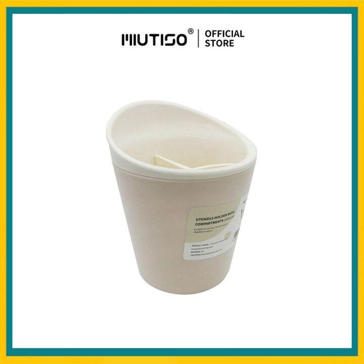 Miutiso Utensils Holder with Removable Divider 3-Compartments Kitchen ...