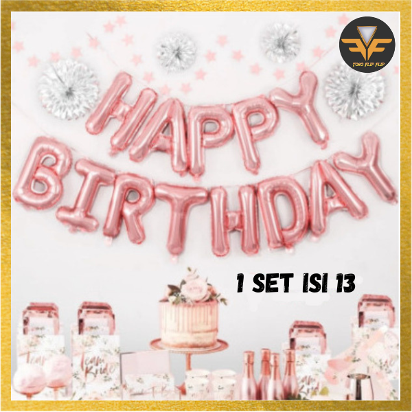 Balon paket Huruf Dekorasi Happy Birthday Balon Pesta Party Tulisan ...