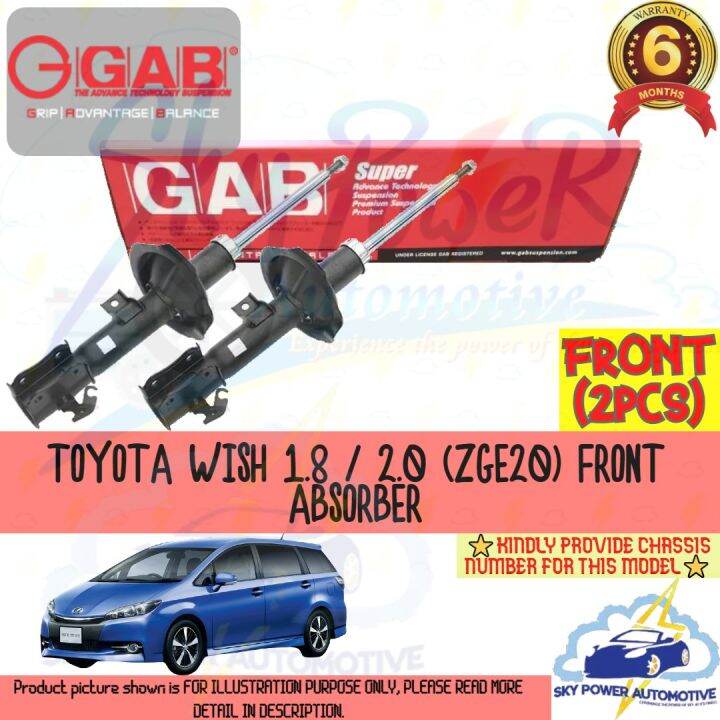 TOYOTA WISH 1.8 2.0 ZGE20 GAB SUPER GAS SHOCK ABSORBER FRONT 2PCS | Lazada