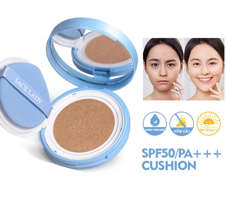 SACE LADY Beauty BB Cushion Foundation Oil-Control Flawless Natural ...