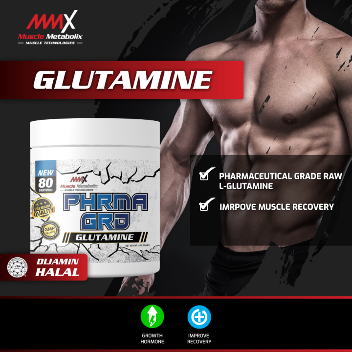 MMX GLUTAMINE 400 GRAMS UNFLAVORED, 80 SERVING, MAINTAIN MUSCLE FAST RECOVERY GROWTH MUSCLE ...
