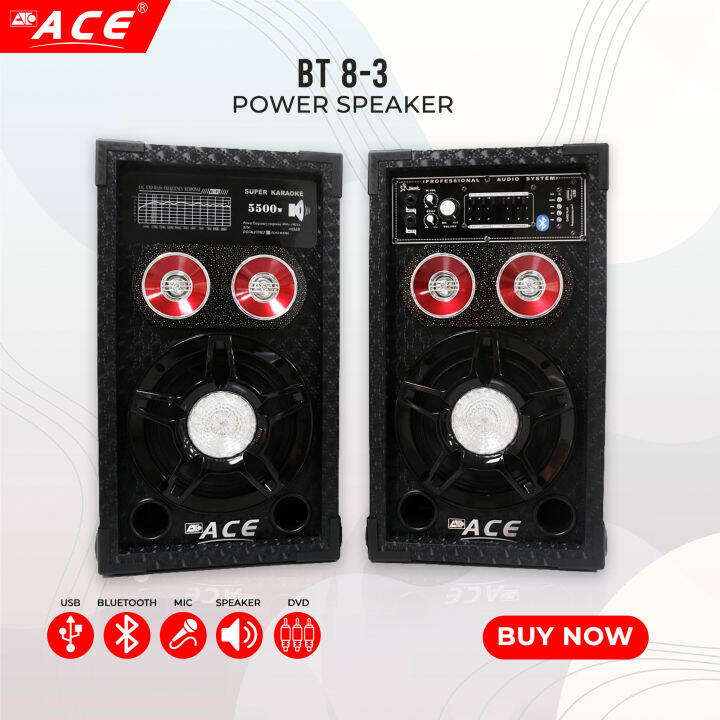 Ace BT8-3 8 Professional Sub-woofer Speaker set with Amplifier | Lazada PH