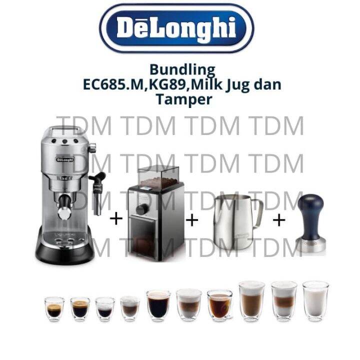 Bundling Delonghi EC 685M + Grinder KG 89 + Milk Jug + Tamper | Lazada Indonesia