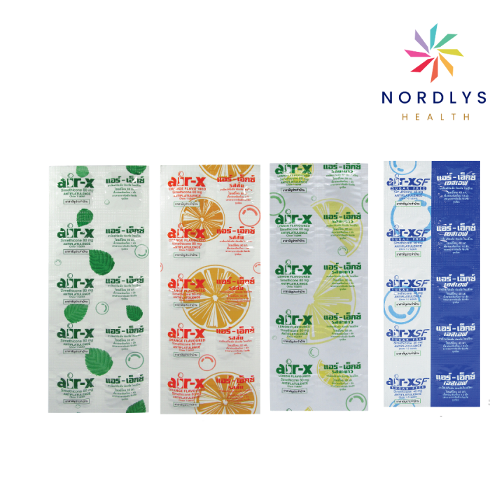 air-x tablets มิ้นท์, ส้ม, มะนาว และ ปราศจากน้ำตาล 1 แผง/ 10 เม็ด ...
