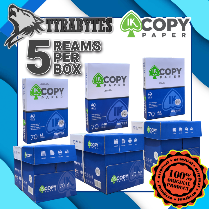 IK COPY SUB20 70GSM 5REAMS PER BOX A4 SHORT LONG COPY PAPER | Lazada PH
