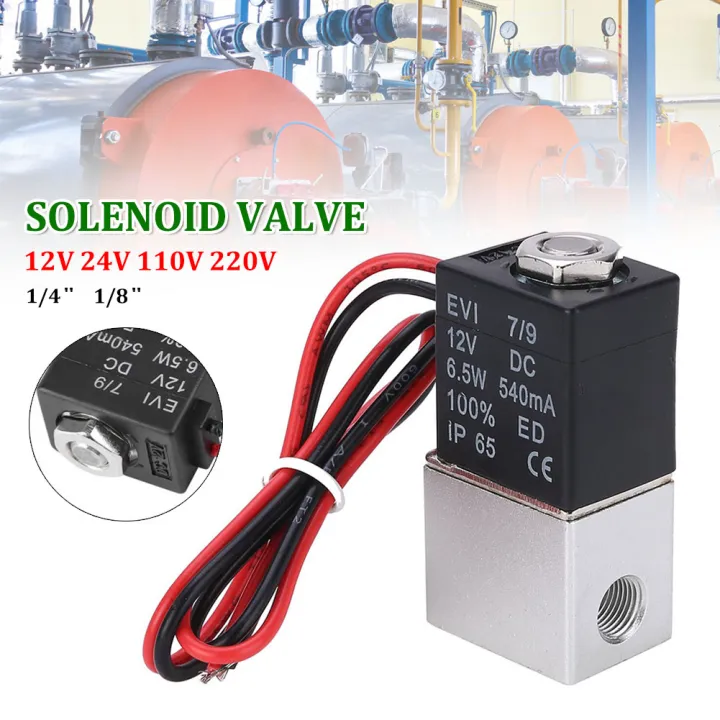 Electric Solenoid Valve 1/4" 1/8" DC 12V 24V 110V 220V 2 Way Normally Closed Direct-acting ...
