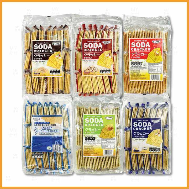 【SANWA】Soda Cracker Original/Sesame/Grains/Saltine/Seaweed/Tomato | Lazada