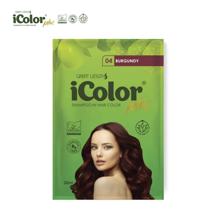 iColor Plus Burgundy Sachet Organic Hair Dye Shampoo | Lazada PH