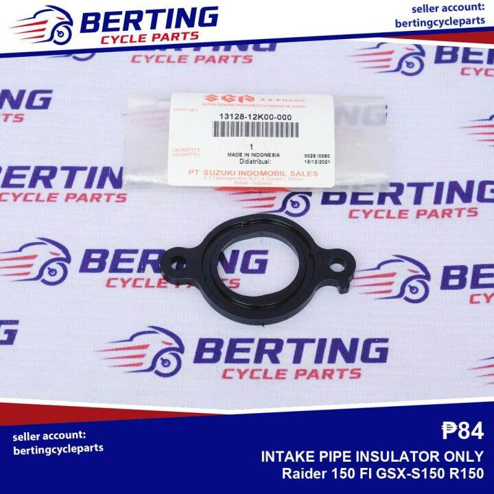 SGP INSULATOR INTAKE PIPE MANIFOLD ONLY Suzuki Raider 150 FI GSX-S150 R150 Genuine 13128-12K00 ...